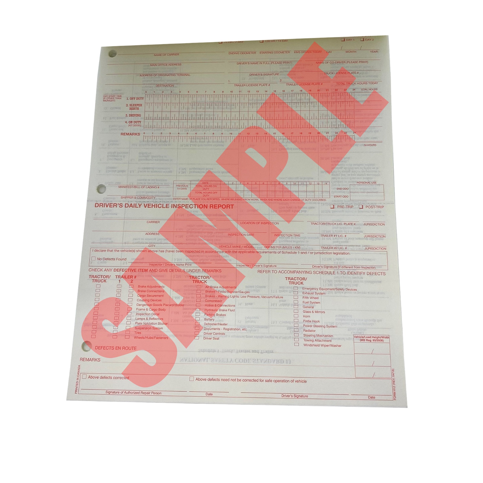 Driver's Daily Log and Vehicle Inspection Report Book (WL) — White Line ...