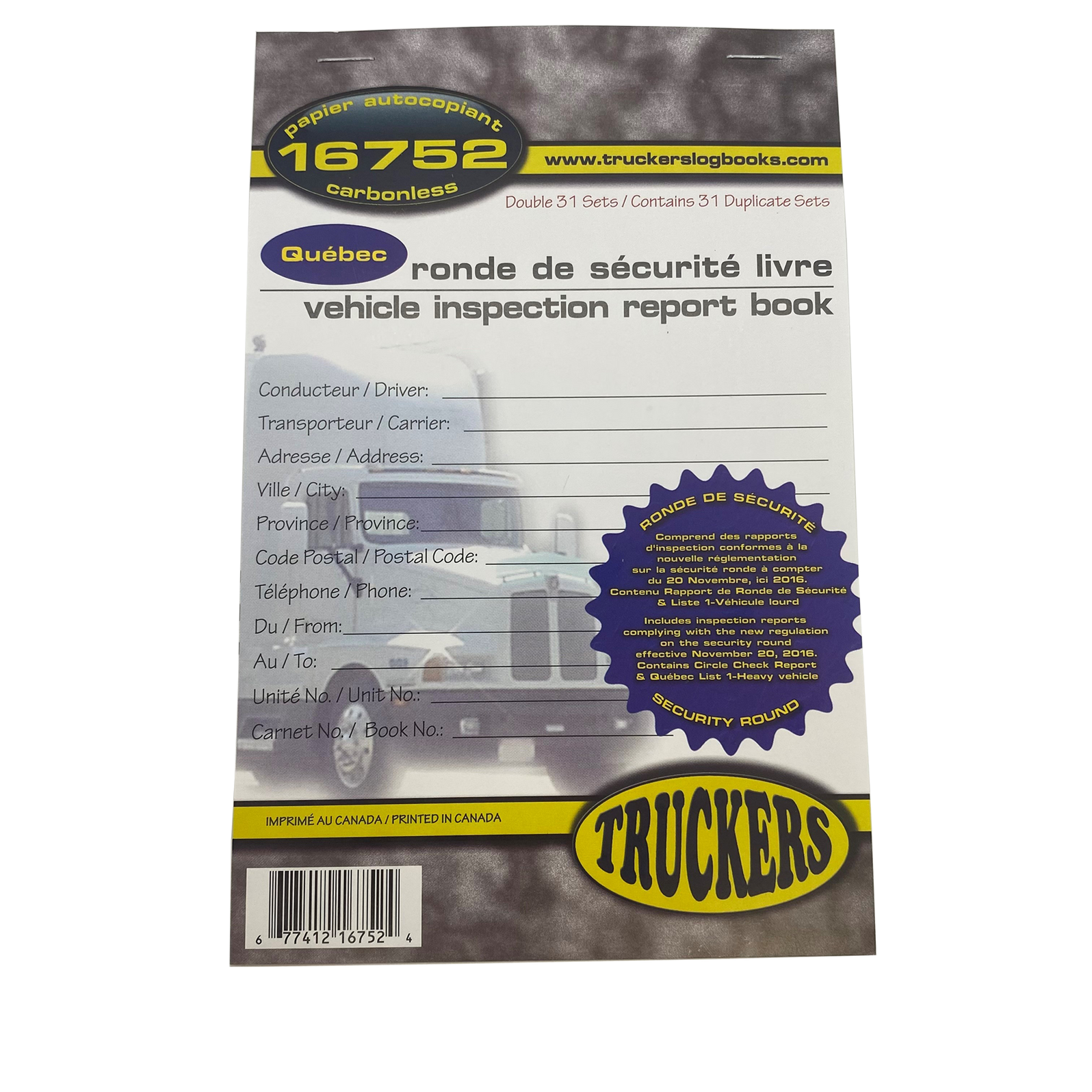 Vehicle Inspection Report Book — White Line Distributors Inc