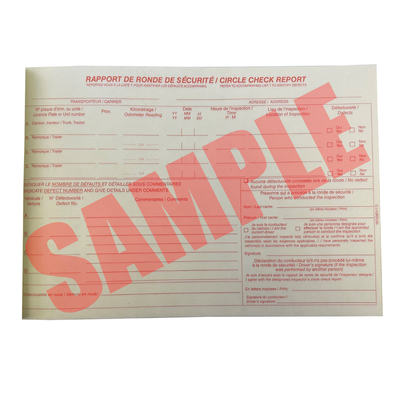 Vehicle Inspection Report Book — White Line Distributors Inc